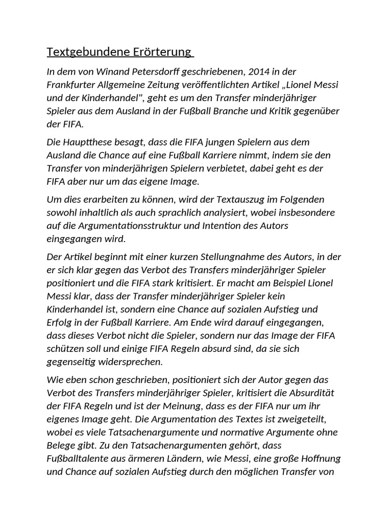 Textgebundene Erörterung | PDF