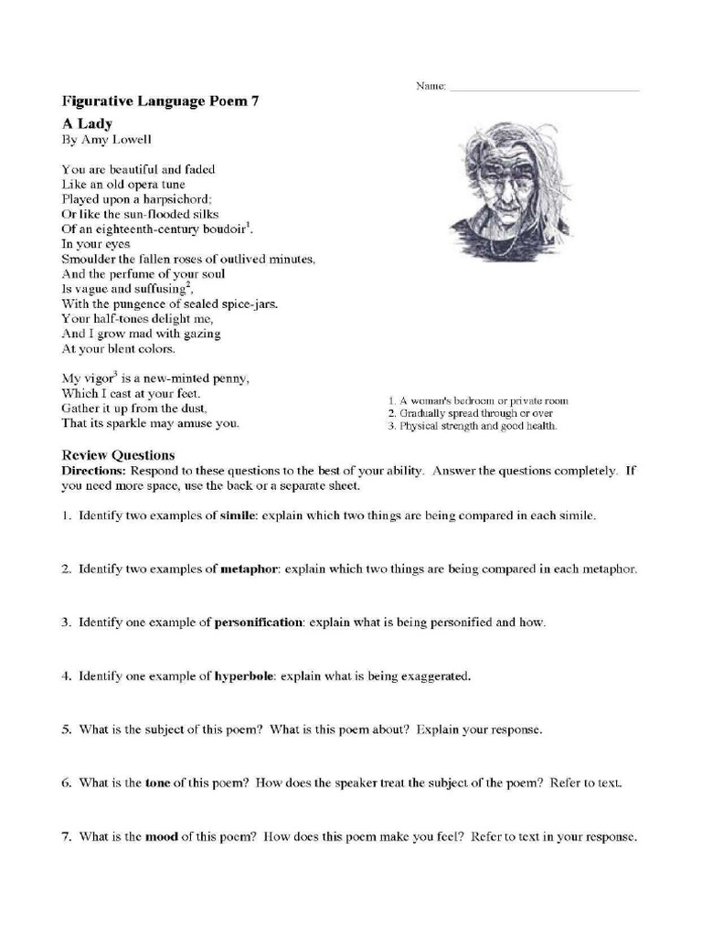 Figurative Language Poem 07 01 | PDF