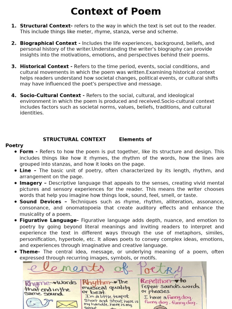 Poetry Basic Elements | PDF