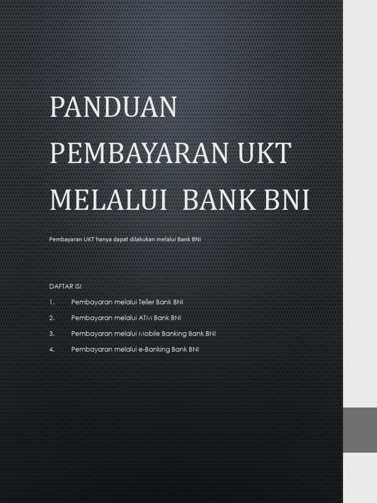 Tata Cara Pembayaran Ukt | PDF