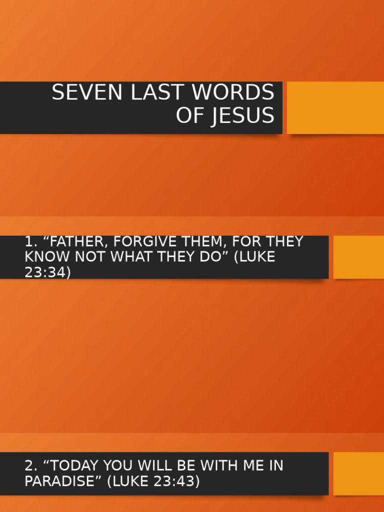 Seven Last Words of Jesus | PDF