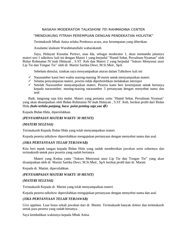 Naskah Moderator 1 | PDF