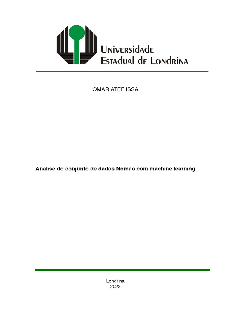 Projeto Final Machine Learning | PDF