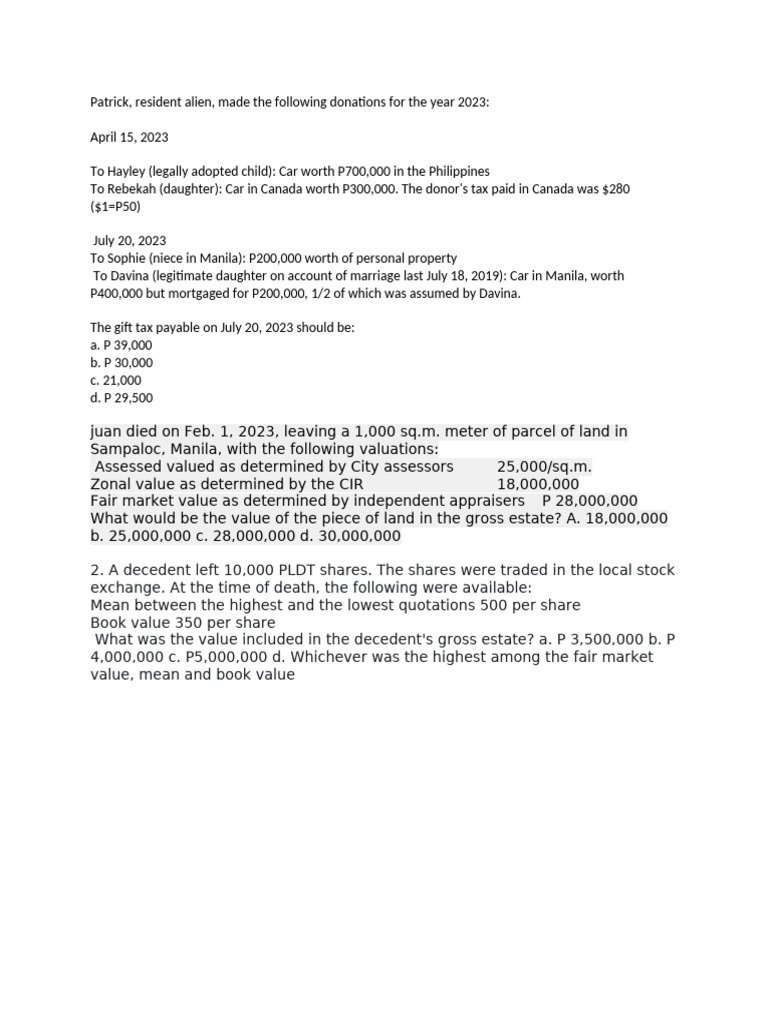 Bustax Questions | PDF