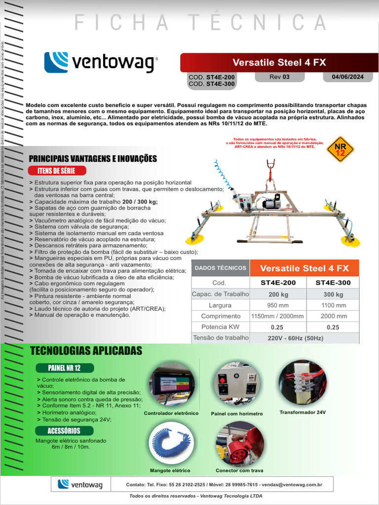 Ficha Tecnica Versatile Steel 4 FX | PDF