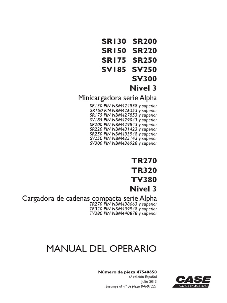 Manual de Operario Minicargadoras | PDF