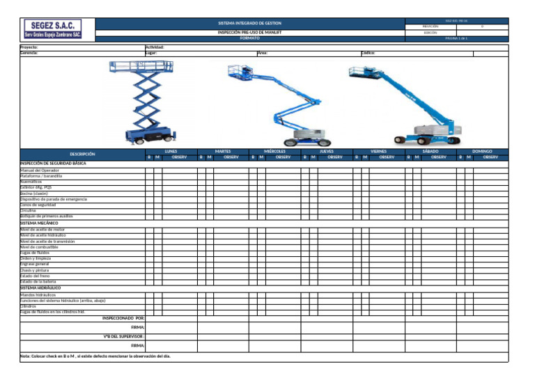 Inspec Manlift | PDF