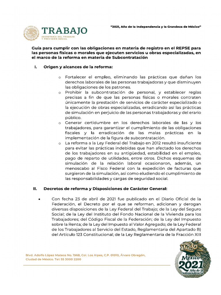 Guia STPS Repse | PDF