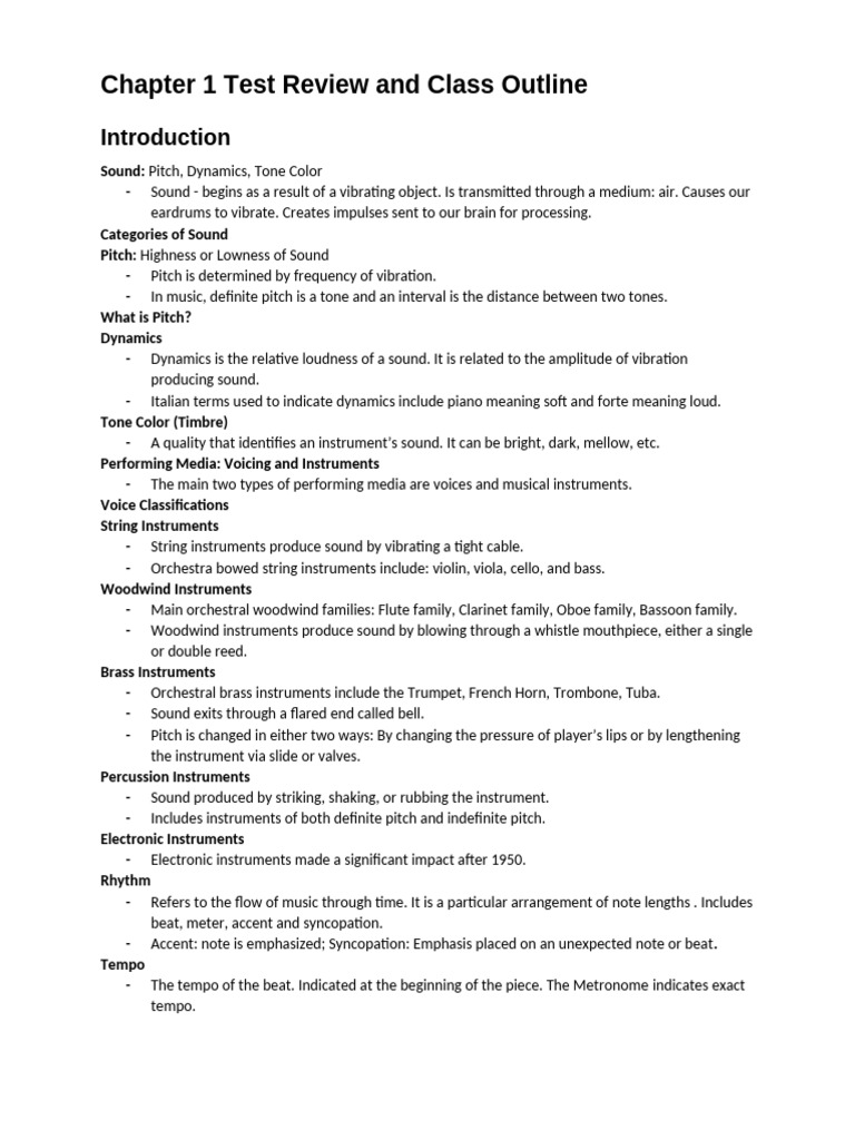 Unit 1 Test Review With Answers | PDF