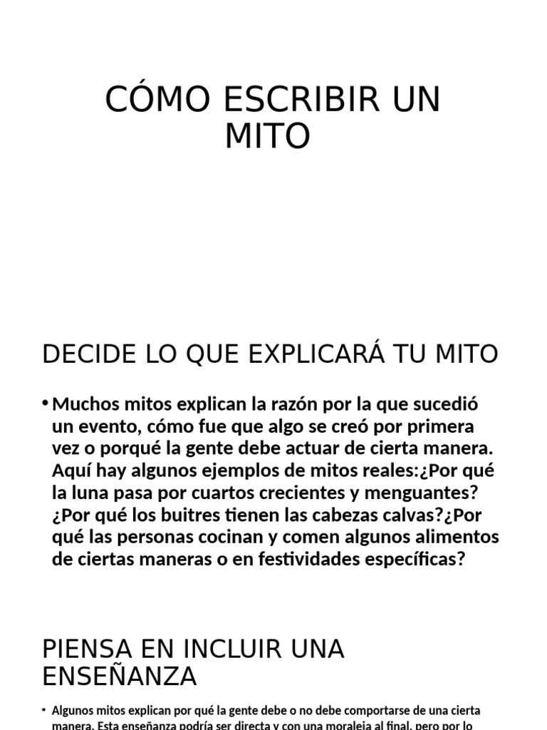 Cómo Escribir Un Mito | PDF