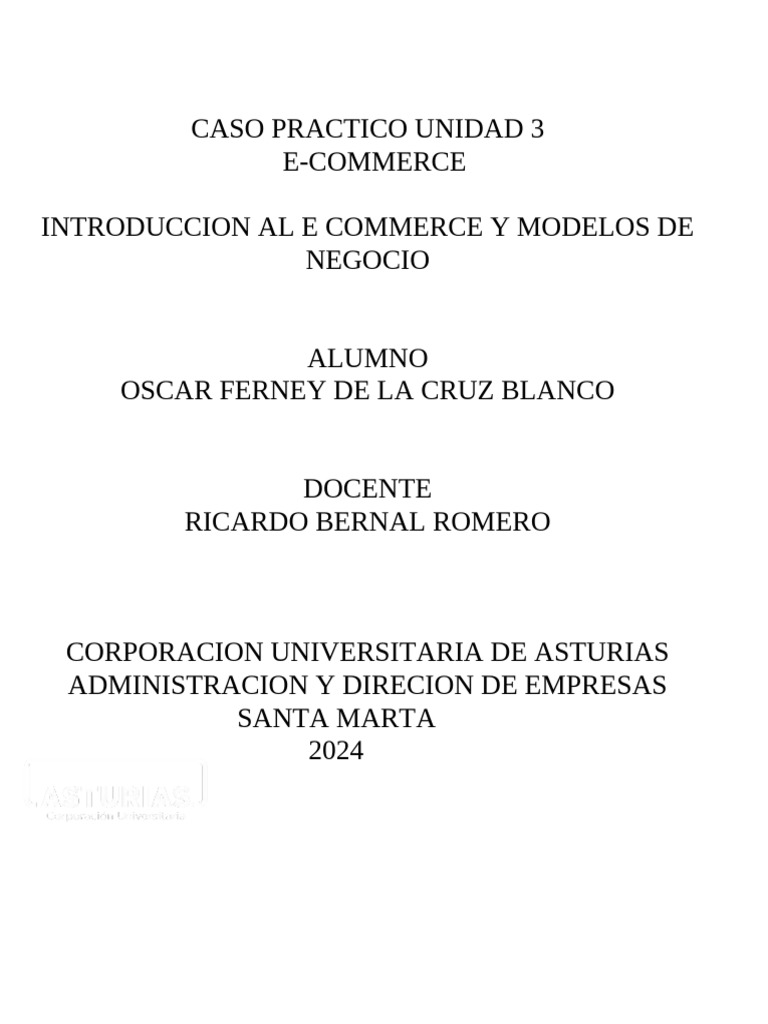 Borrador Caso Practico e Comerce UNIDAD3 | PDF