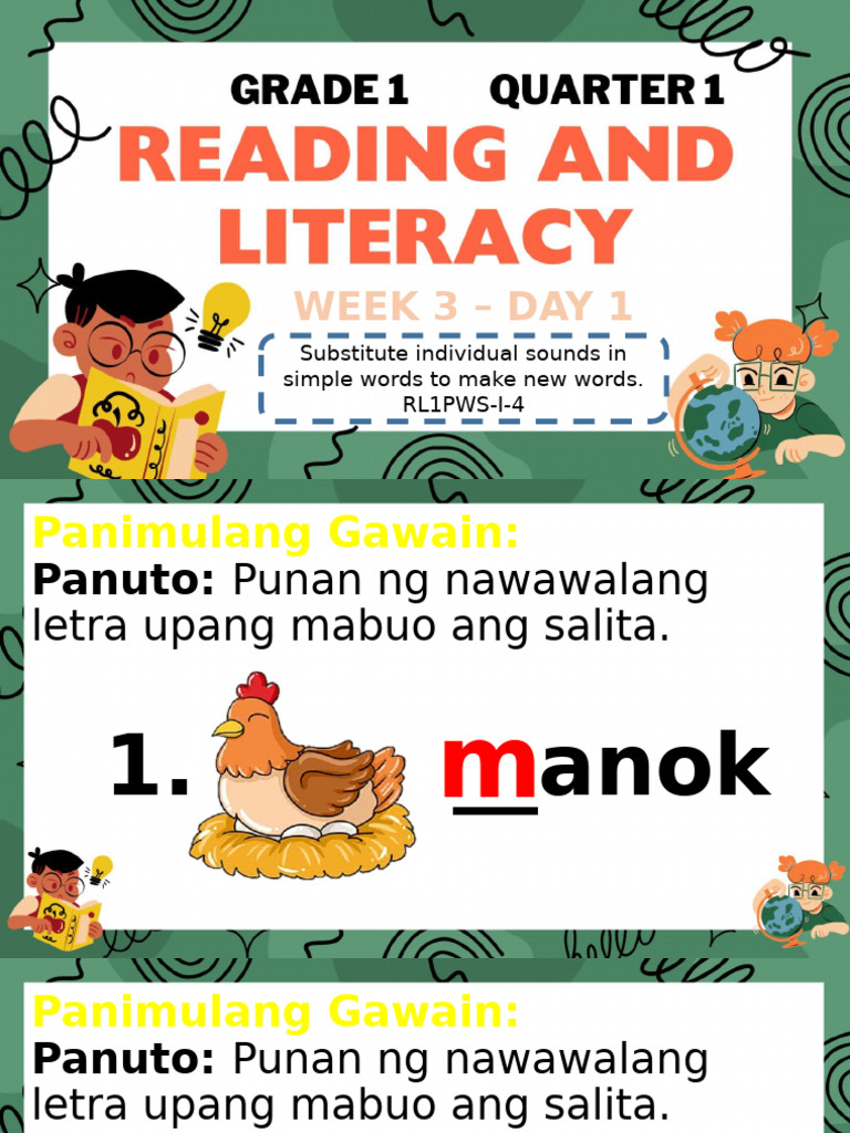 Pagpapalit ng Letra para sa Baitang 1 | PDF