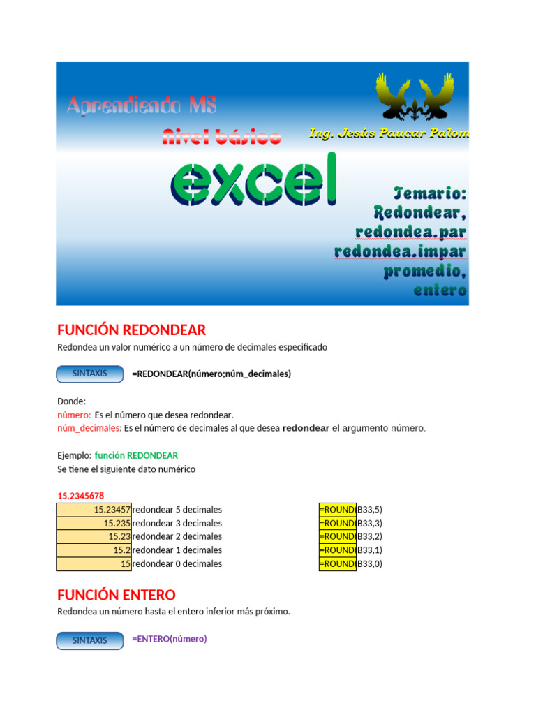 Función Redondear y Más | PDF