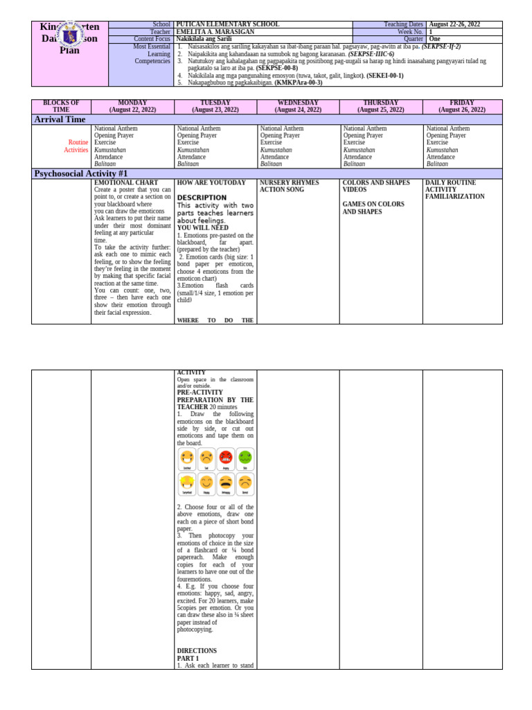 PSYCHOSOCIAL-ACTIVITY-PLAN | PDF