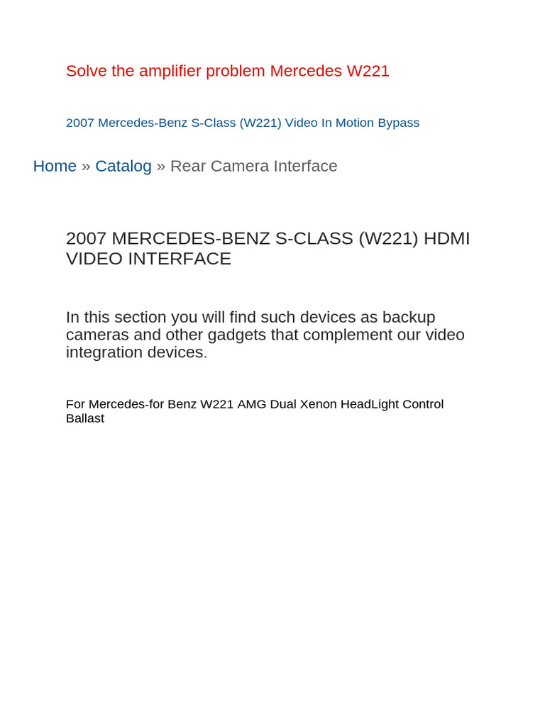 Mercedes W221 | PDF