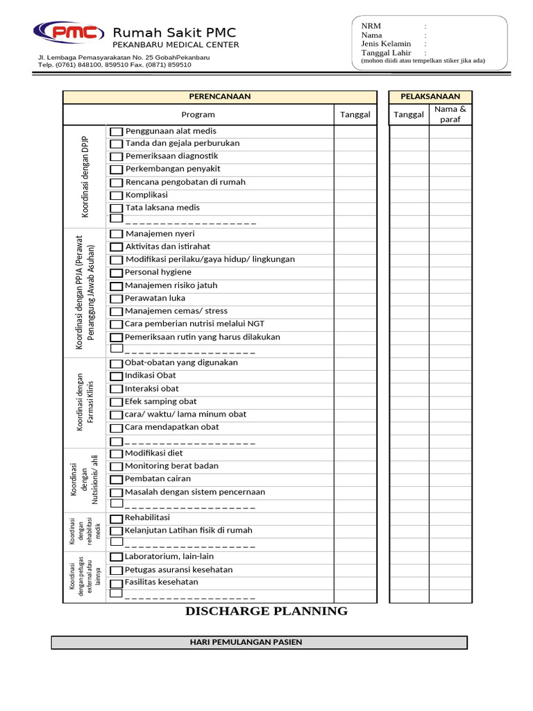 Discharge Planing, Monitoring Rujukan | PDF