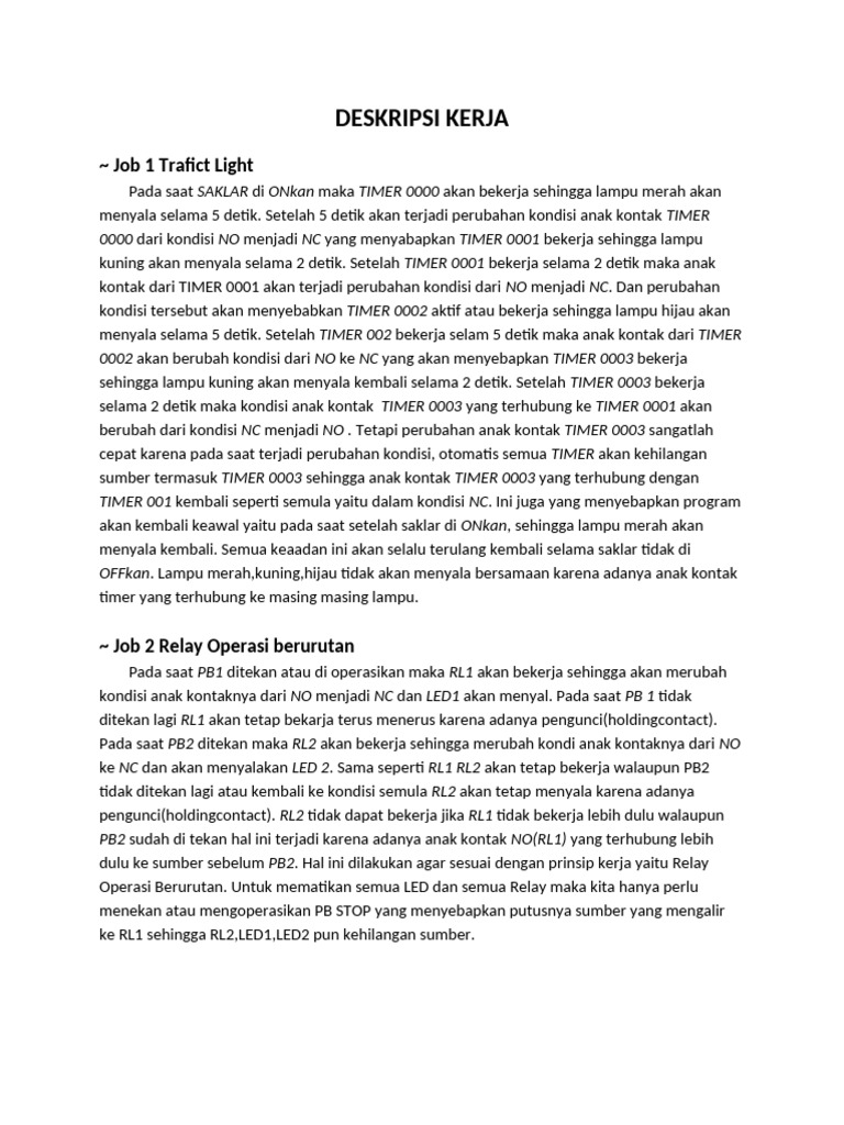 Deskripsi Kerja Job 1,2,3,4 | PDF