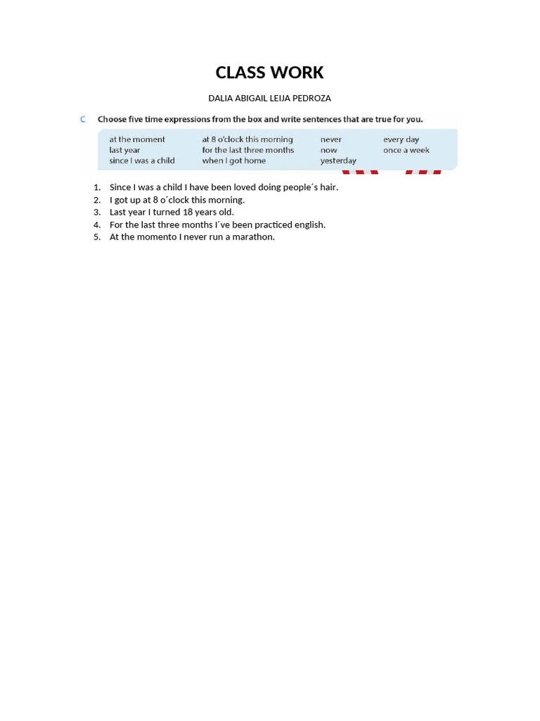 Class Work Aby | PDF
