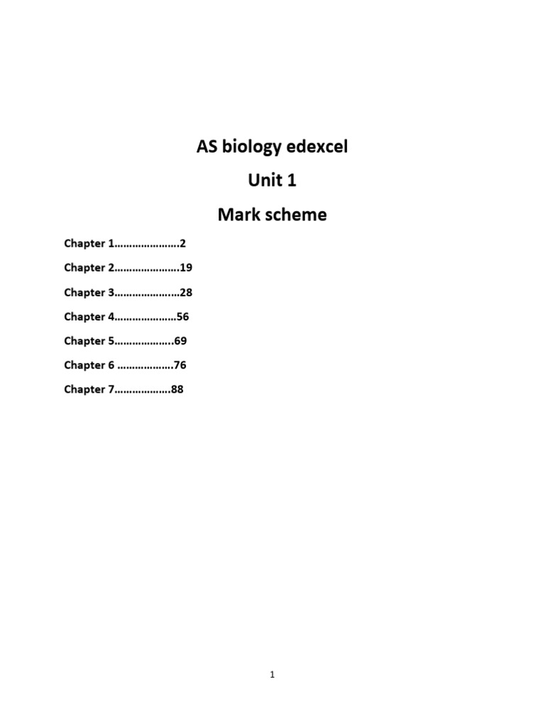 Unit 1 Classified Part 1 Mark Scheme | PDF