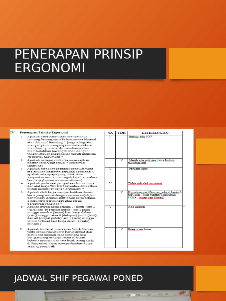 Tugas Penerapan Prinsip Ergonomi | PDF