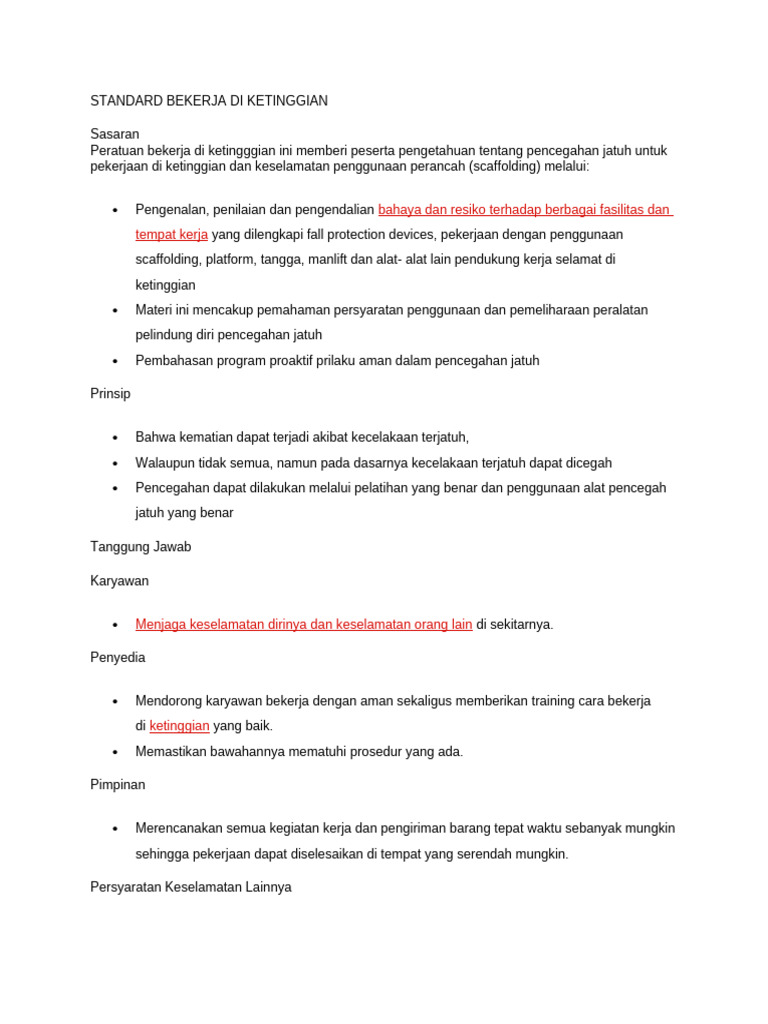 Bekerja Di Ketinggian | PDF
