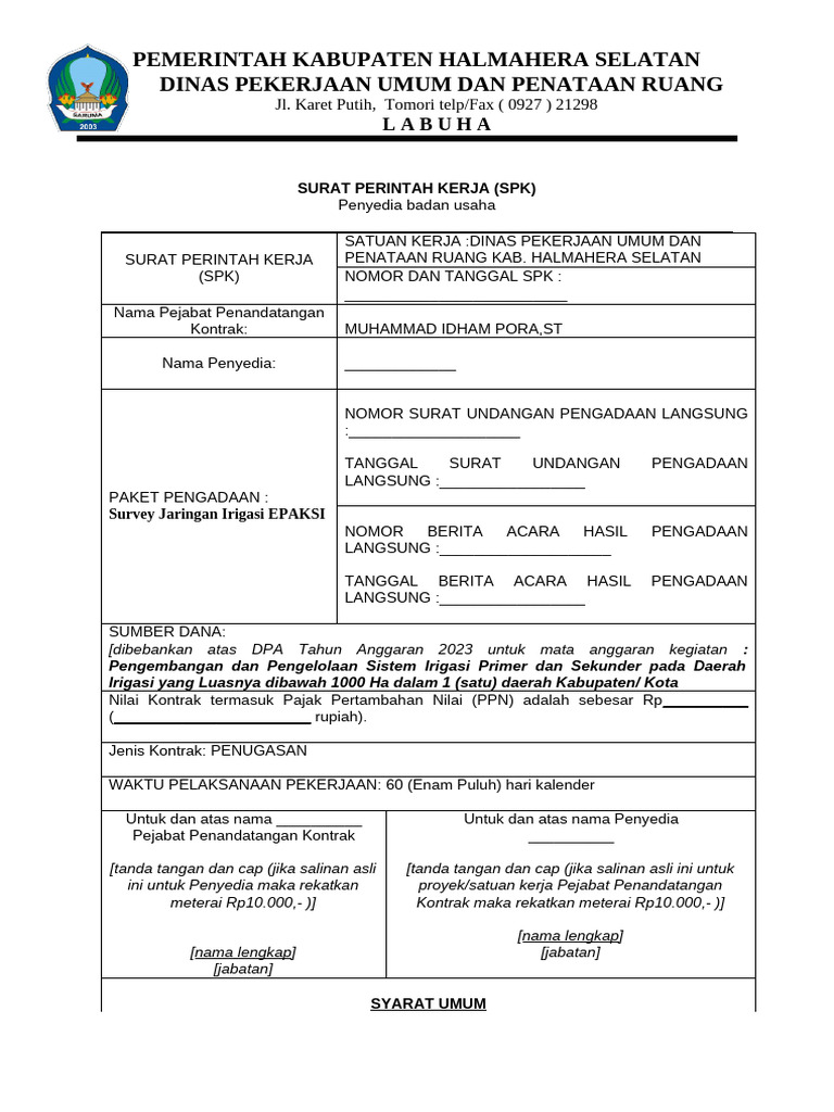 Rancangan SPK Perencanaan | PDF