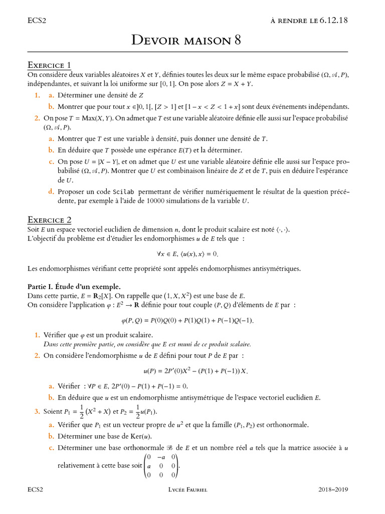 DM8.pdf Algébre$ | PDF