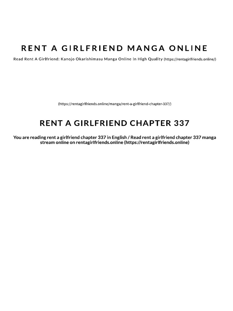 Rent a GirlFriend 337 | PDF