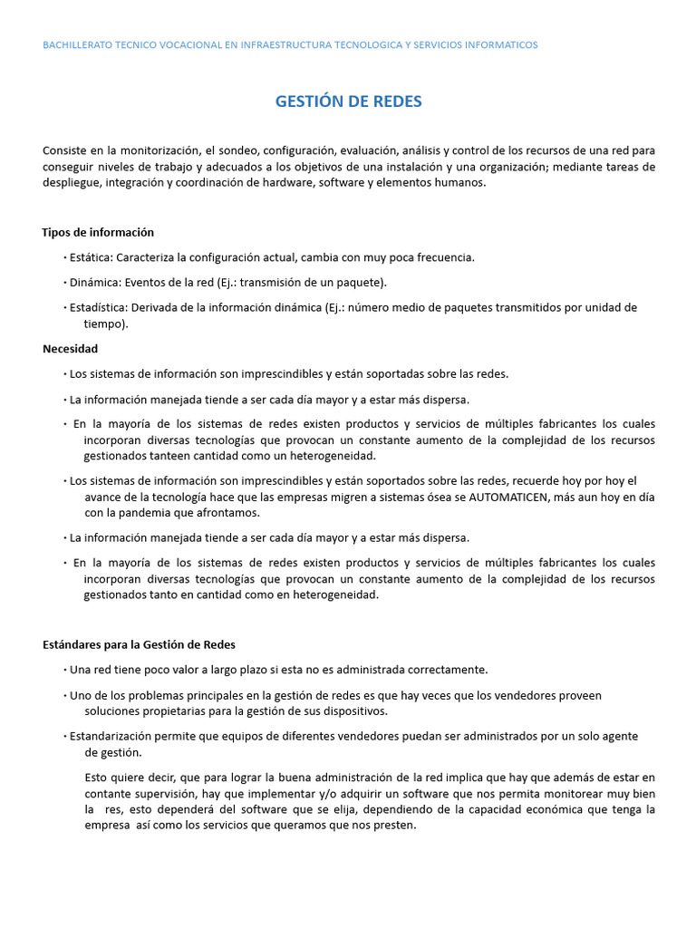Gestion de Redes - Itsi | PDF