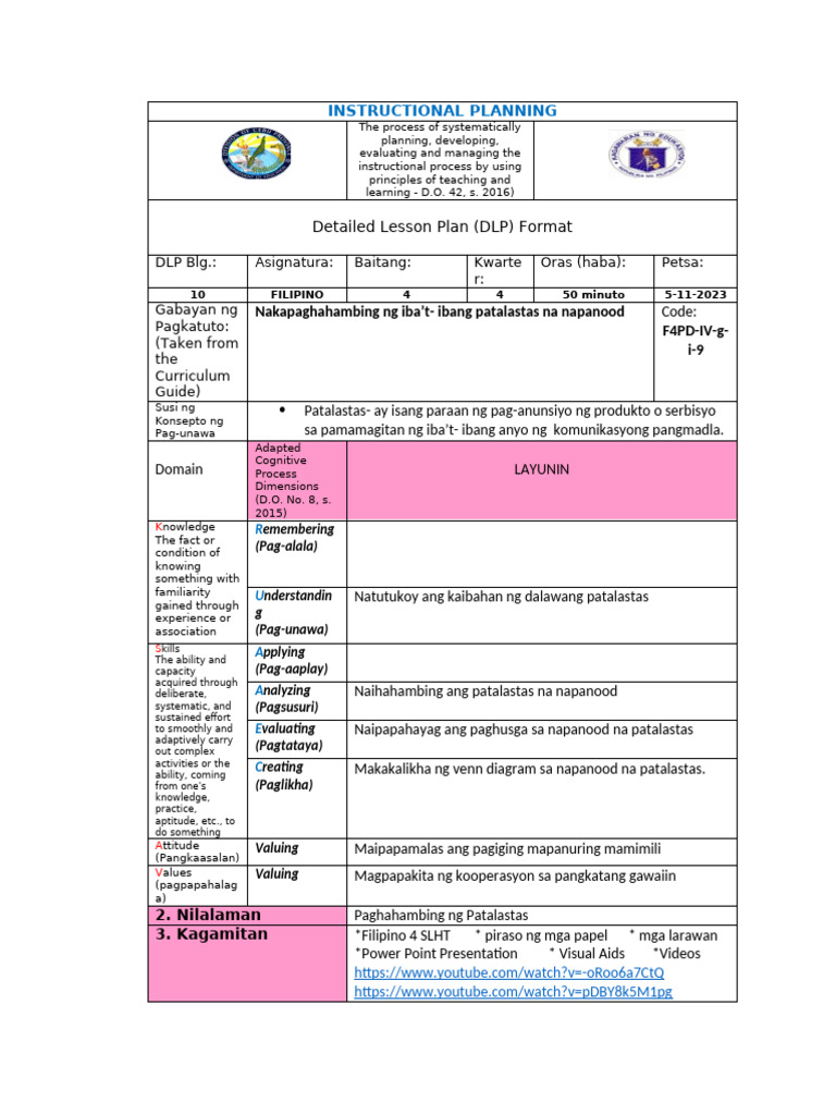 DLP in Filipino | PDF