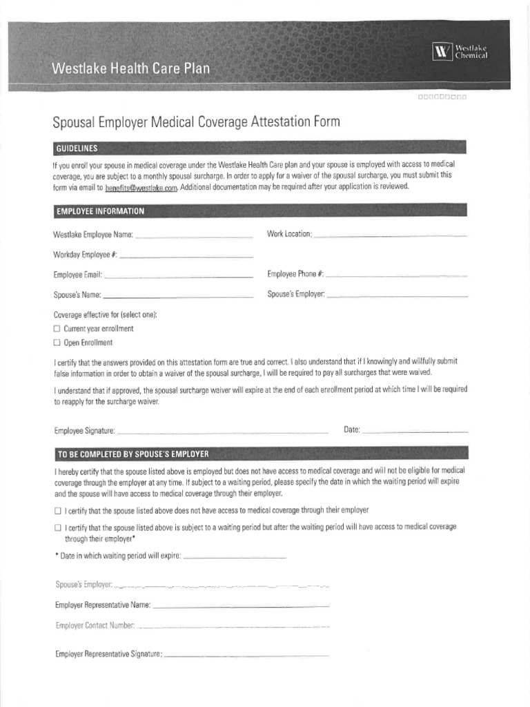 Spousal Medical Attestation Form | PDF
