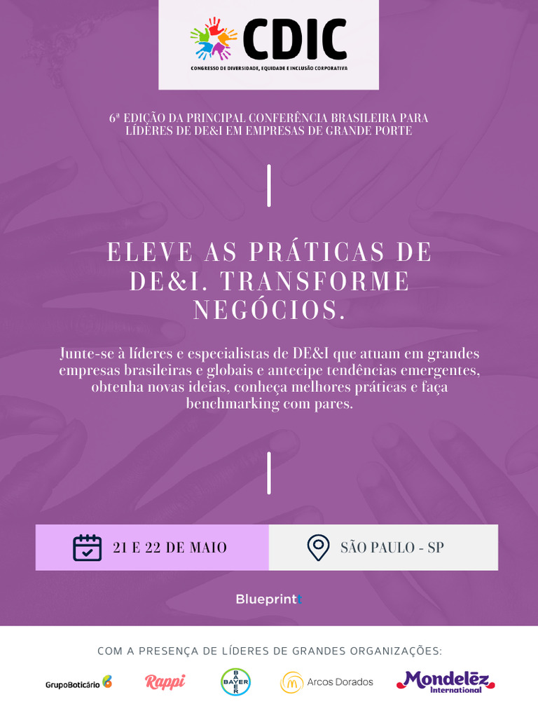CDIC 2024 - Congresso de Diversidade, Equidade e Inclusão Corporativa | PDF
