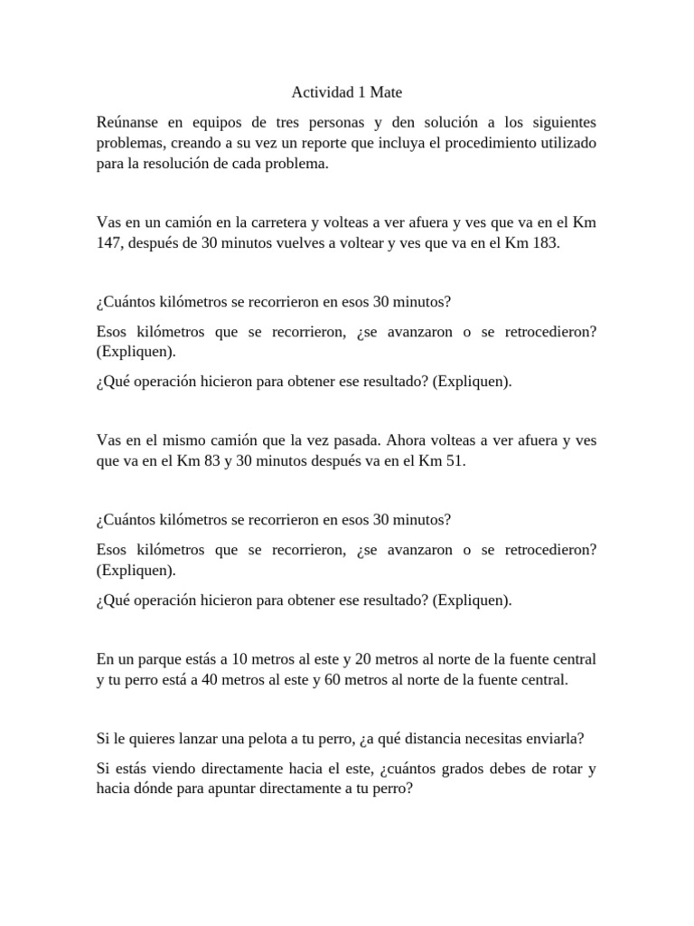 Actividad 1 Mate | PDF