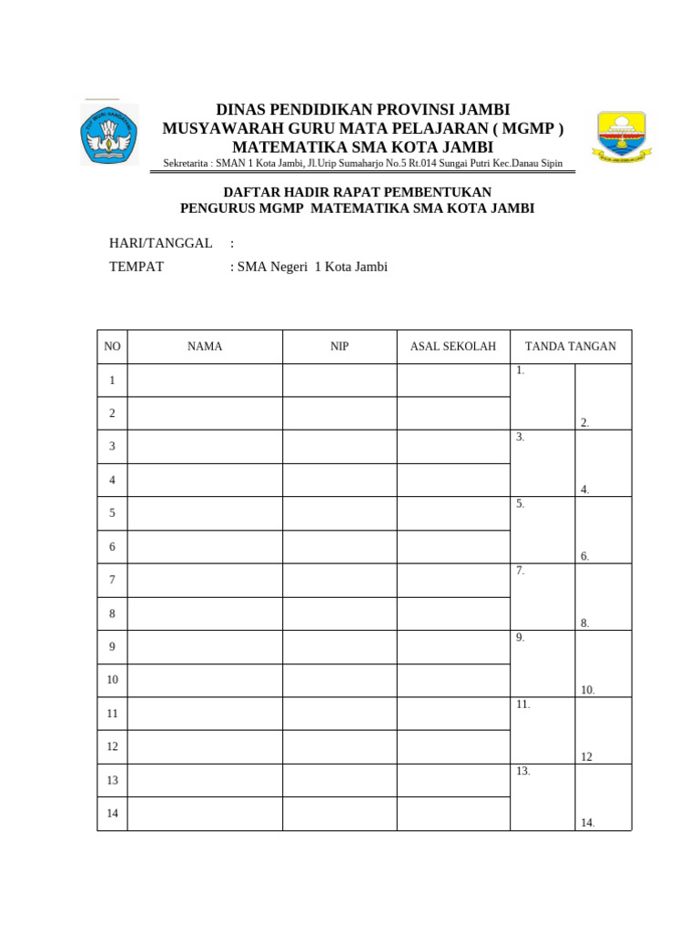 DAFTAR HADIR RAPAT,BERITA ACARA | PDF