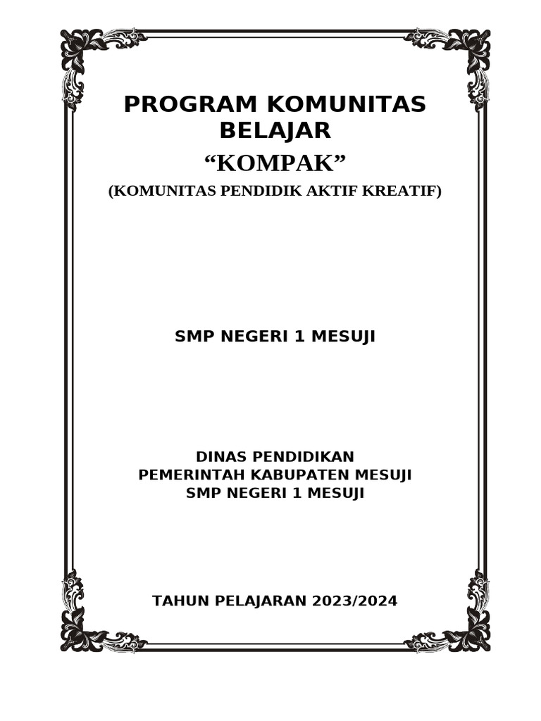 Program Komunitas Belajar | PDF