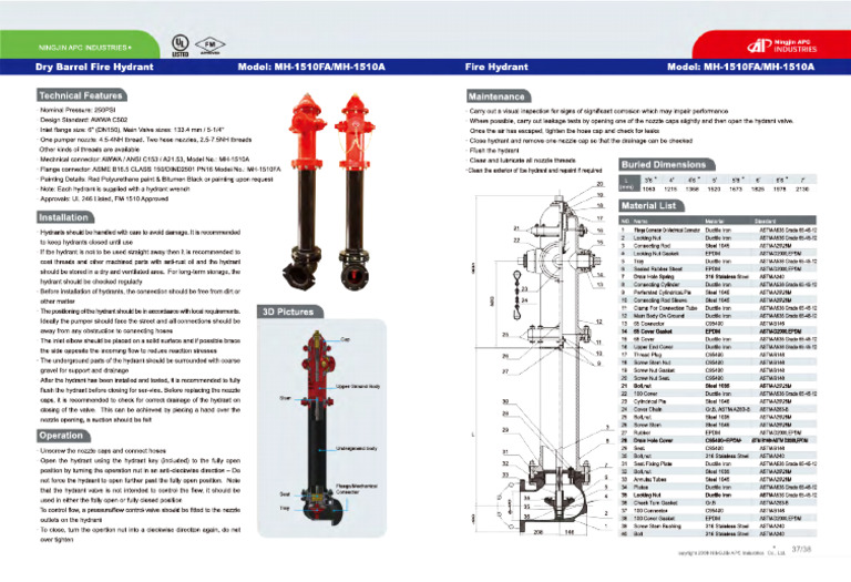 APC Hydrant Datasheet | PDF