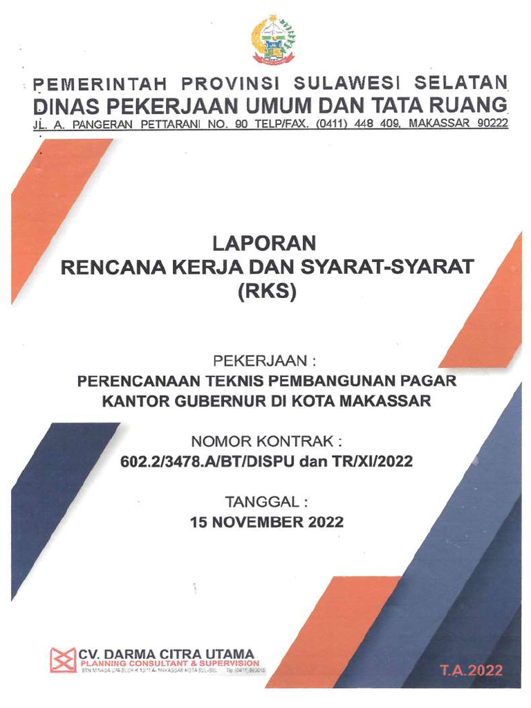Rev 1 RKS Pagar Kantor Gubernur | PDF