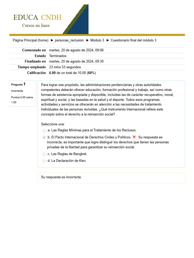 Cuestionario Final Del Módulo 3 | PDF