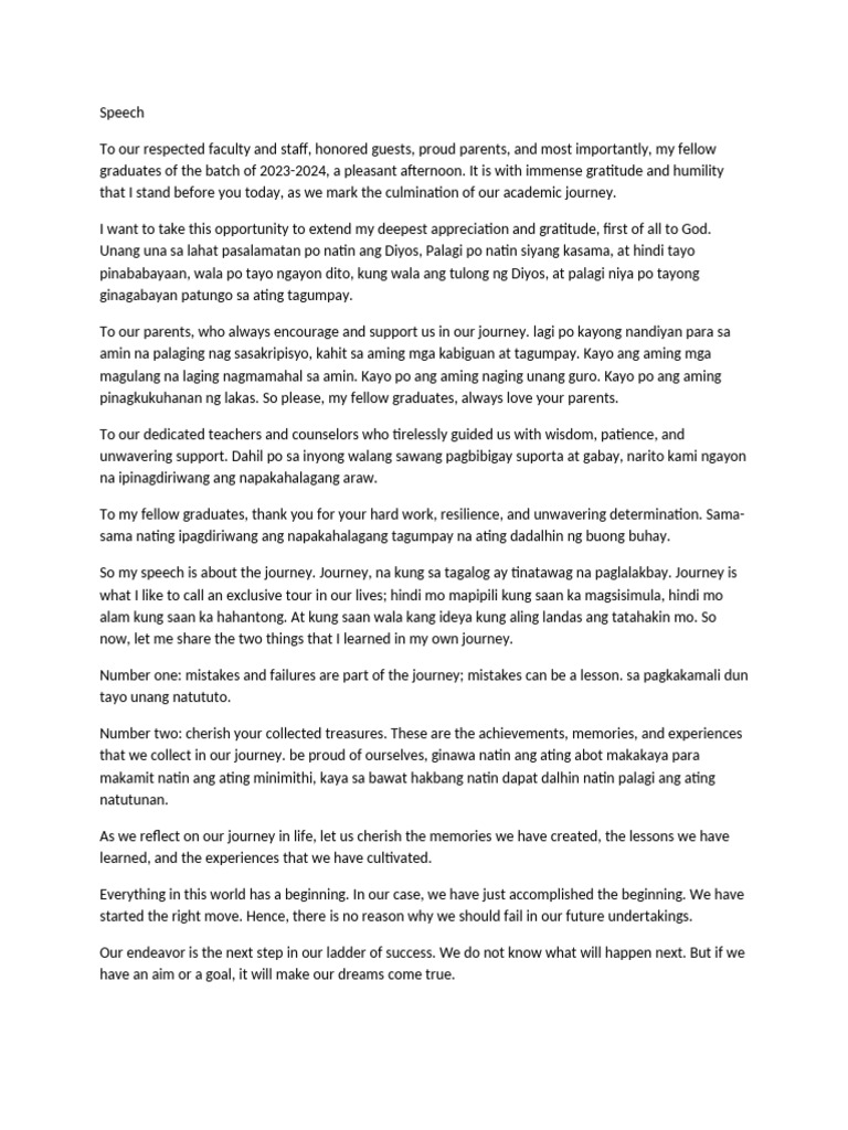 Greg Fronda Speech | PDF
