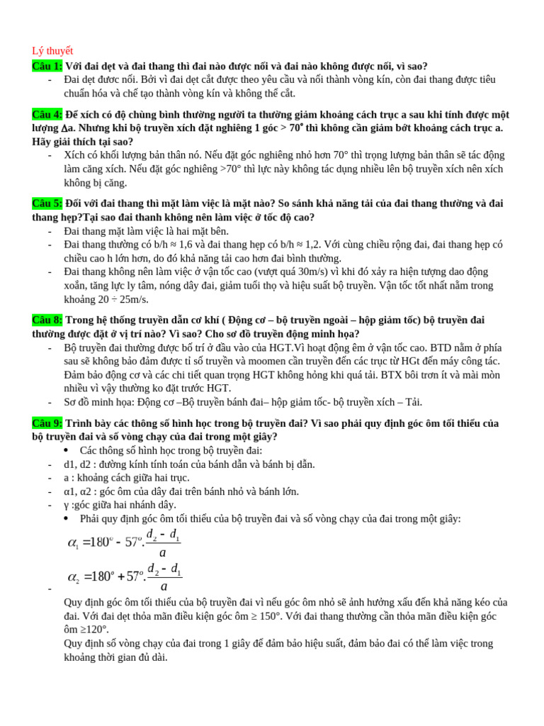 Lý Thuyết + Bài Tập CTM | PDF