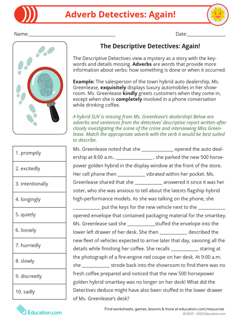 Adverb Detectives Again | PDF