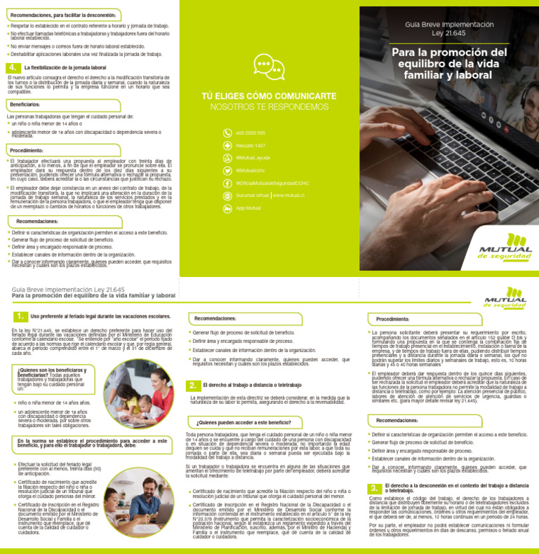 Triptico Guia Ley 21645 v2 | PDF