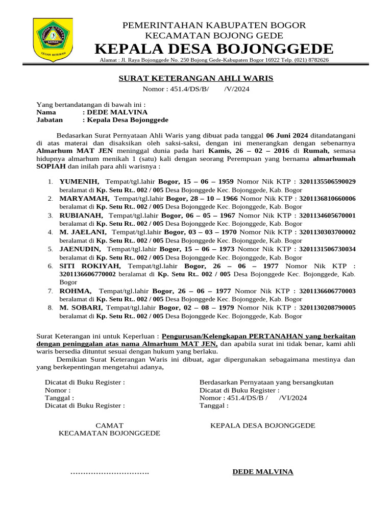 Ahli Waris Mat Jen | PDF
