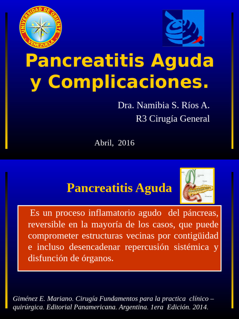Pancreatitis Aguda y Complicaciones - 113505 | PDF