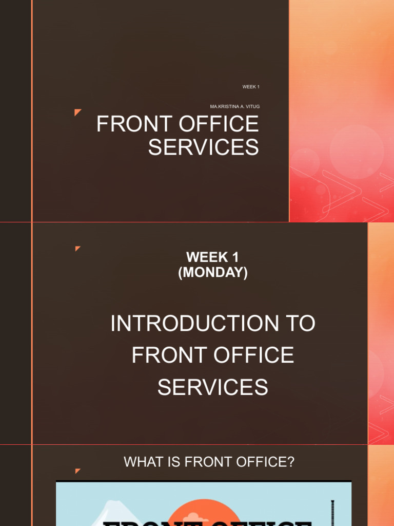 Lesson 2 - Introduction To Front Office | PDF Lesson 2 - Introduction To Front Office | PDF