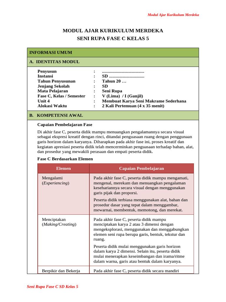 Modul Ajar Unit 4 | PDF
