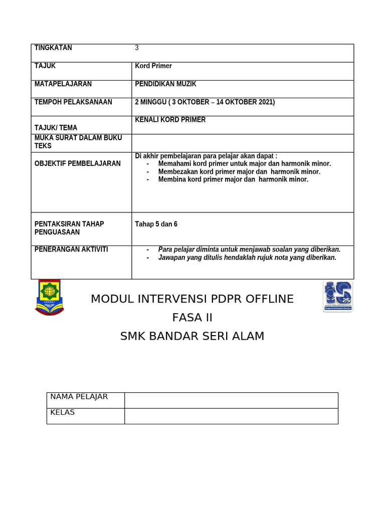 Modul Intervensi PDPR Offline F3 | PDF