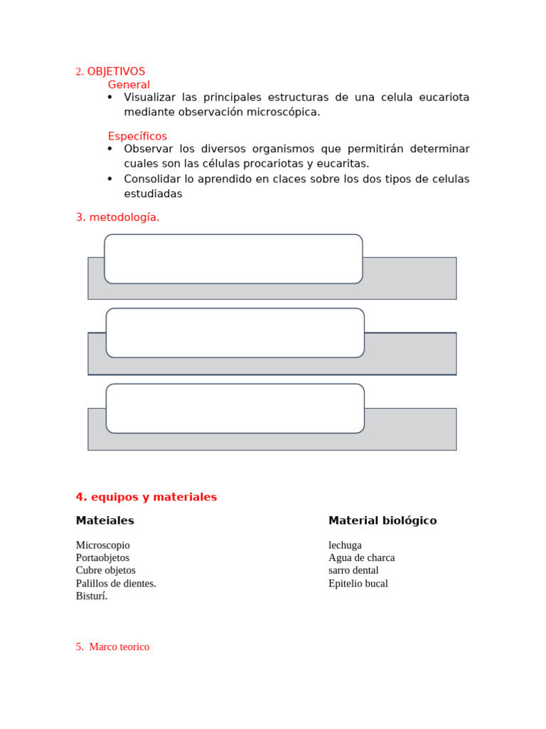 Objetivos General: 4. Equipos y Materiales | PDF