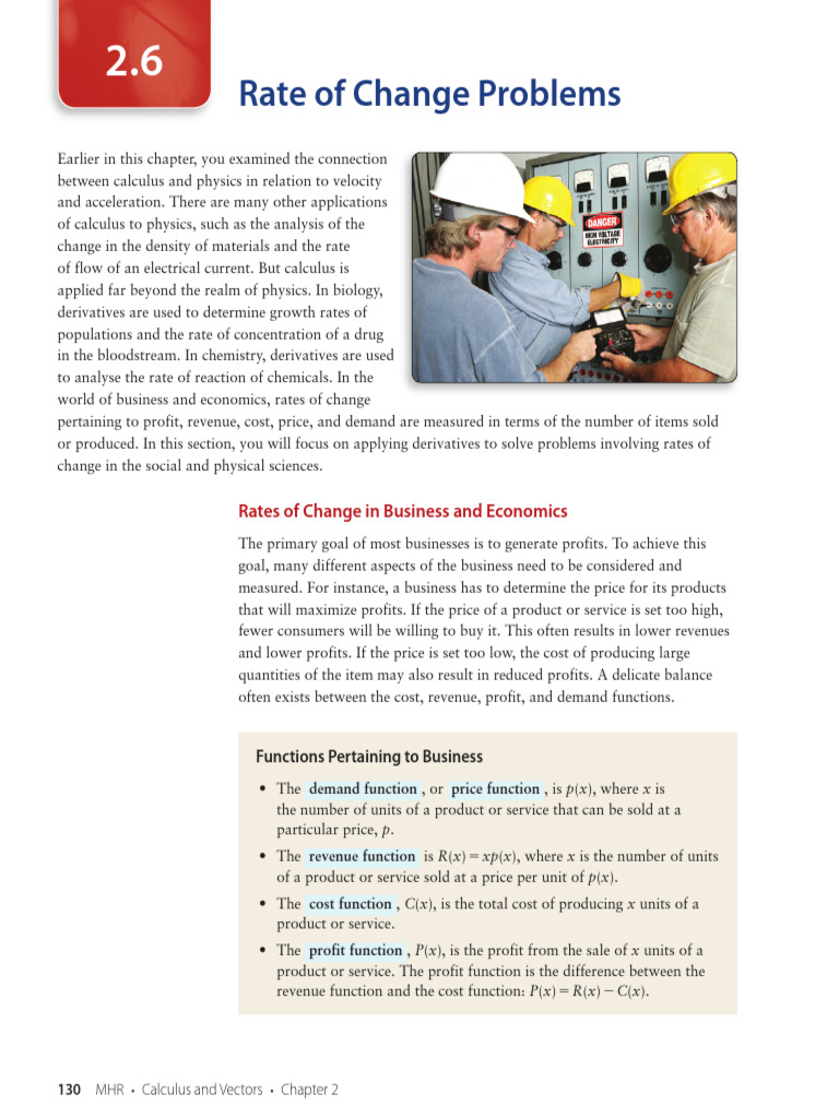 2 6 Rate of Change Problems | PDF
