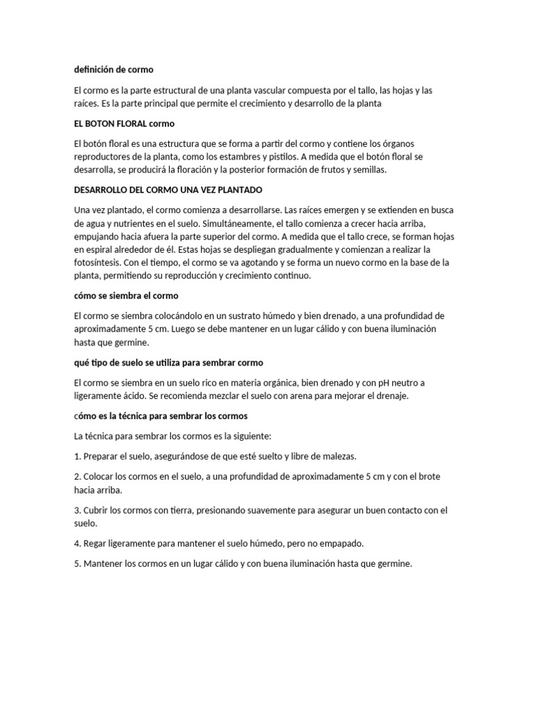 Definición de Cormo | PDF